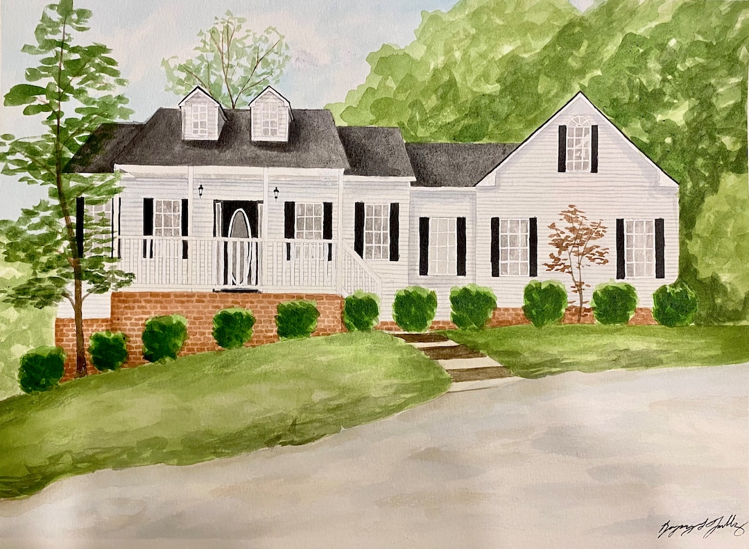 Custom Watercolor House Portrait, Made to Order, Watercolor Portrait ...
