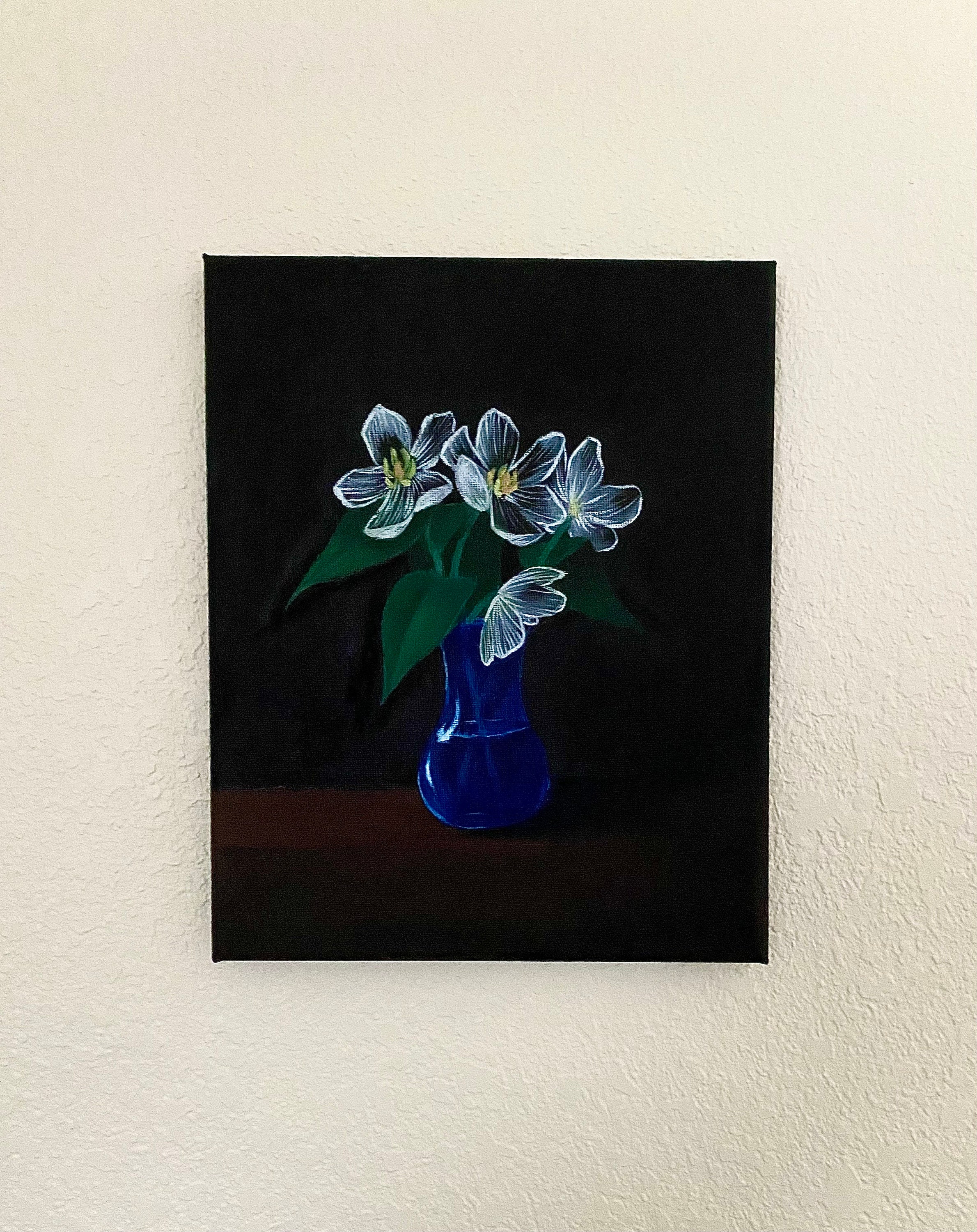 Skeleton Flowers in a Vase. Still Life Oil Painting. Floral Still Life ...