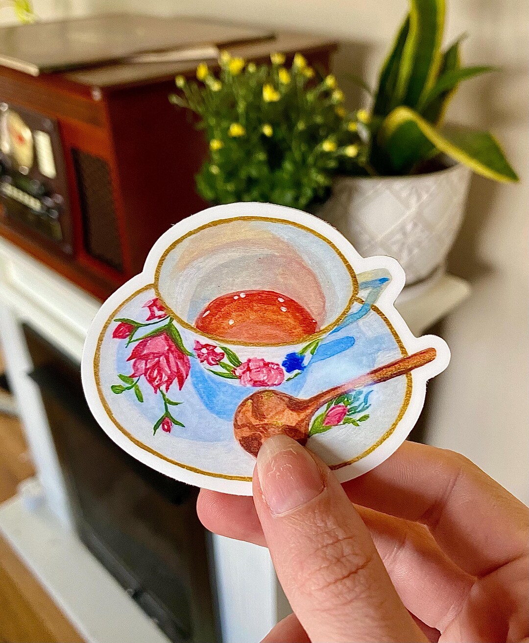 China Teacup Sticker. Teacup Sticker, Decal, Sticker, Tea Sticker. - Etsy