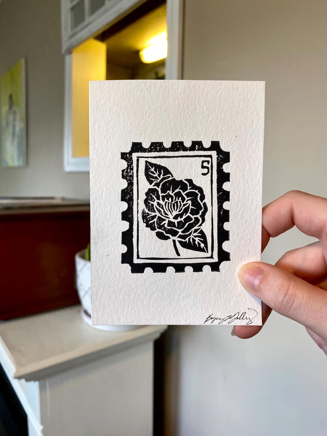 Fruit and Floral Stamp Linocut Prints. Linocut Print, Linocut Art ...