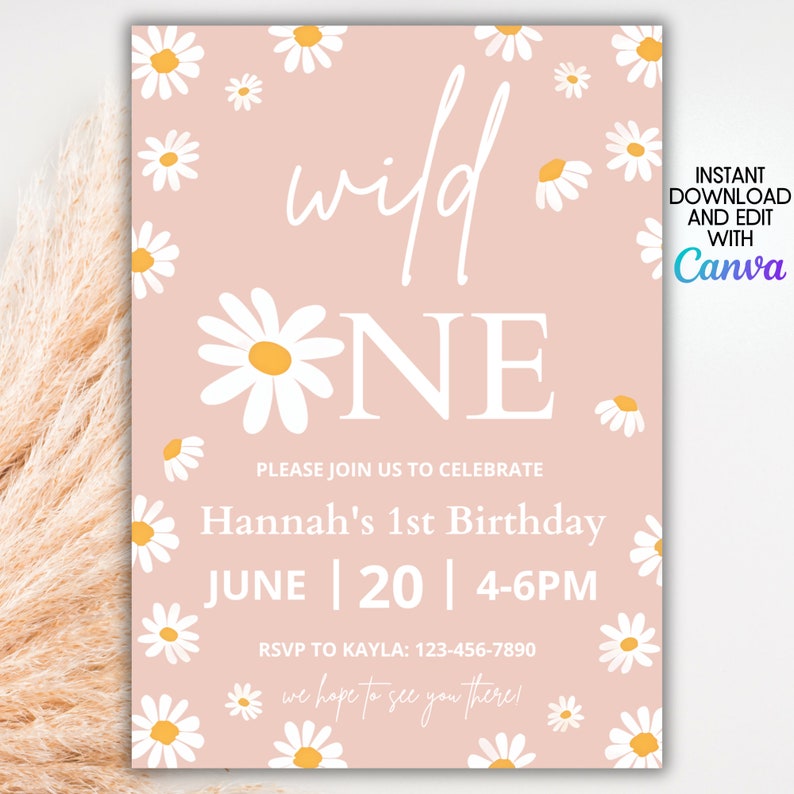 Editable Wild One Birthday Invitation, Wild One 1st Birthday Invite ...