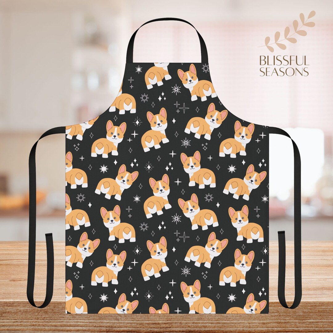 Cute Corgi Chef Apron With Tie Back Closure for Dog Lover Gift Item ...