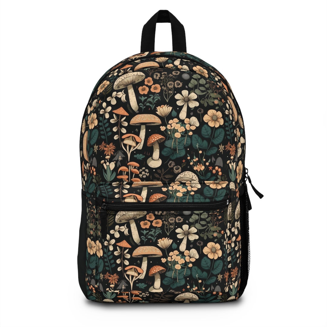 Cottagecore Backpack With Mushrooms Forest Vibes Nature Waterproof With ...