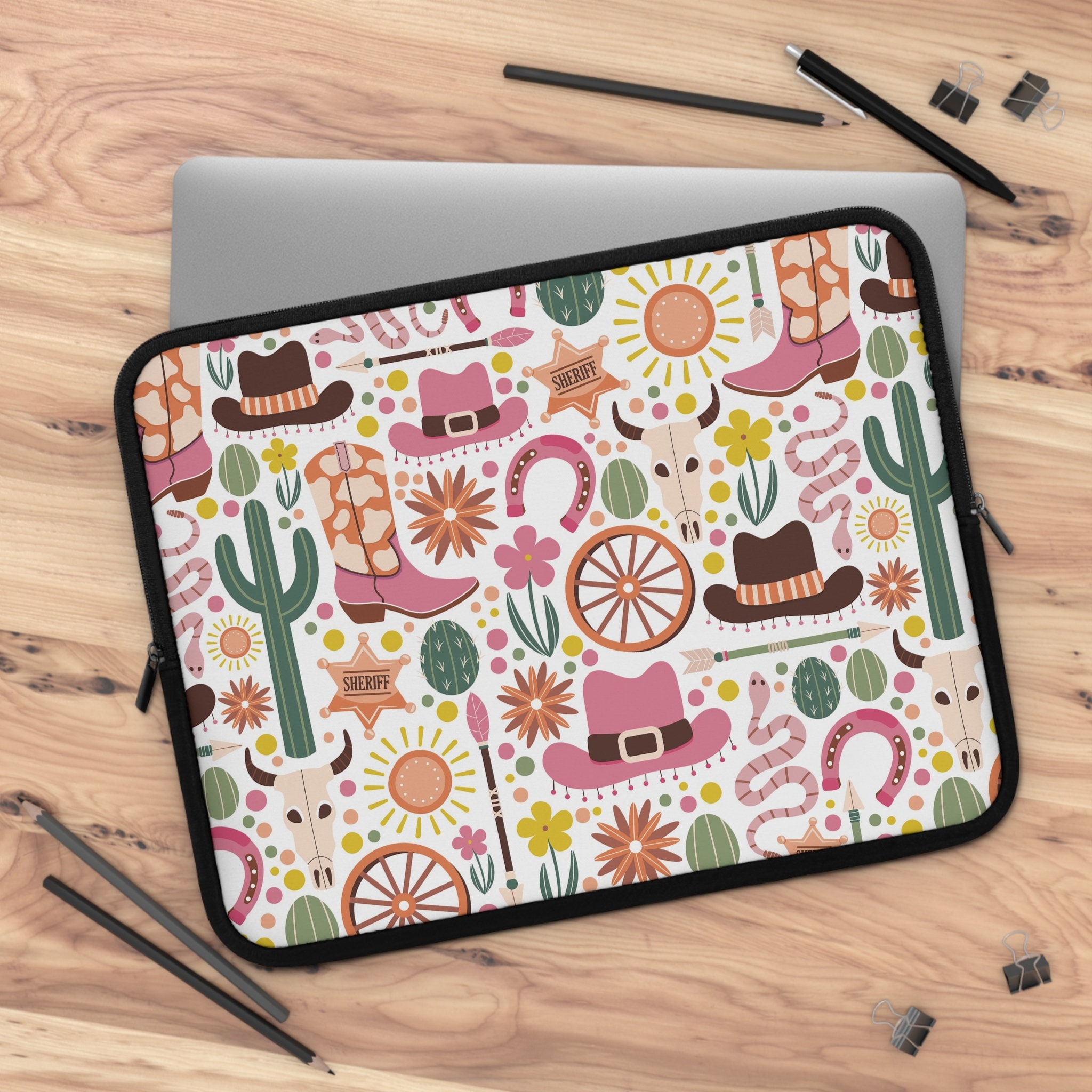 Kawaii Cowgirl Laptop Sleeve, Western Tablet Protector Bag - Etsy