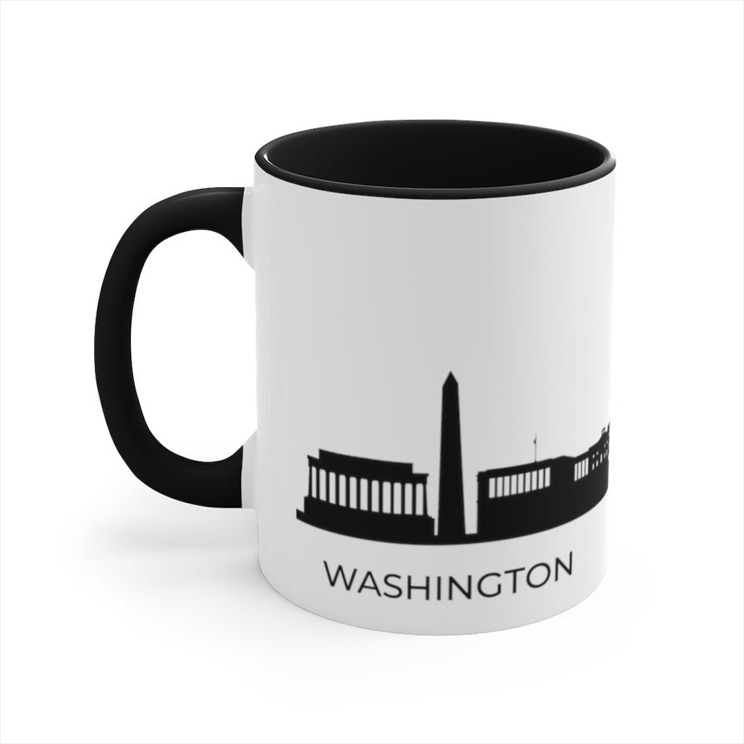 City COFFEE Mug, Black and White Coffee Mug, Washington DC Minimalist ...