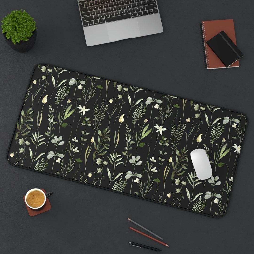 Wildflower Desk Mat: Botanical Herb Plant Mouse Pad - Large XXL - Etsy