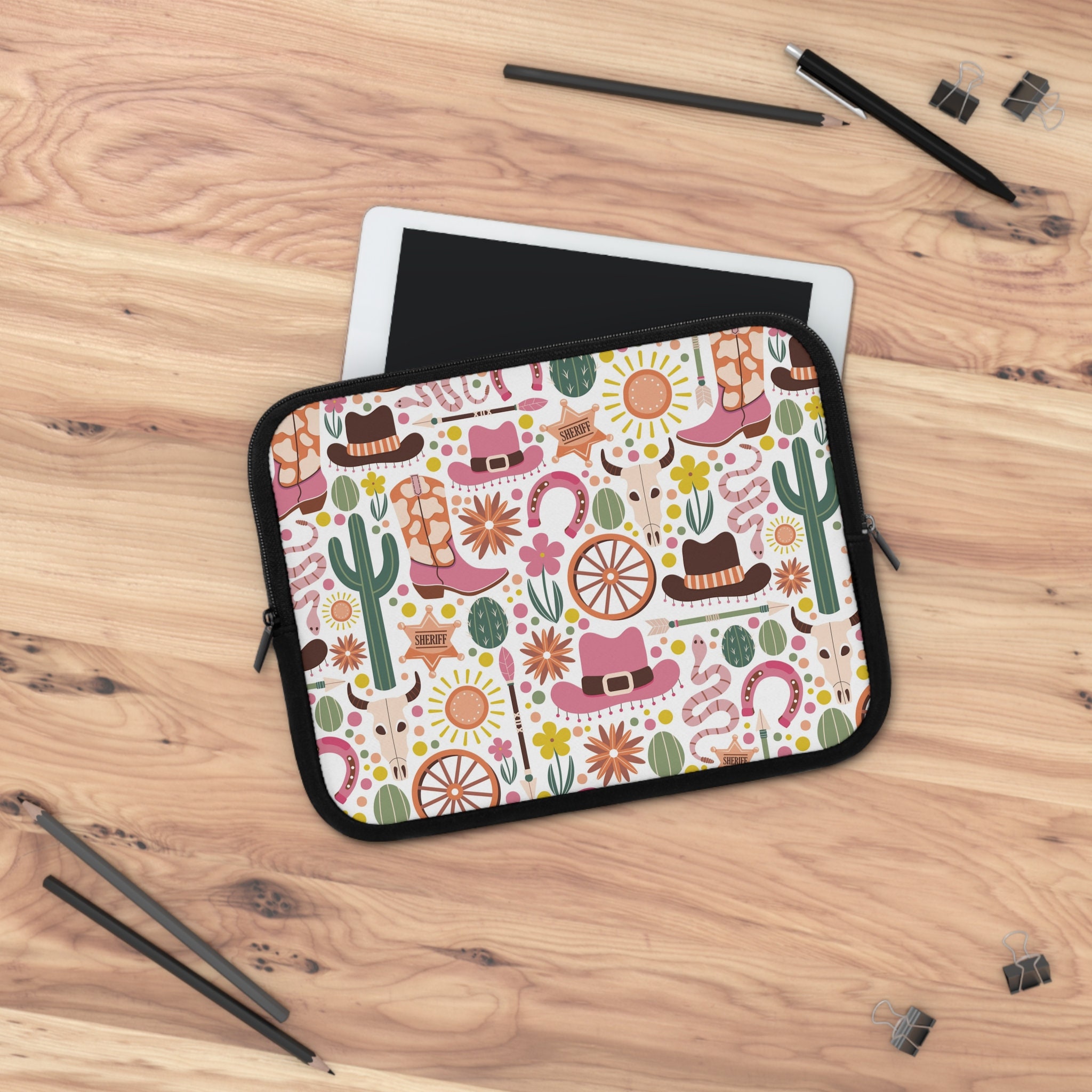 Kawaii Cowgirl Laptop Sleeve, Western Tablet Protector Bag - Etsy