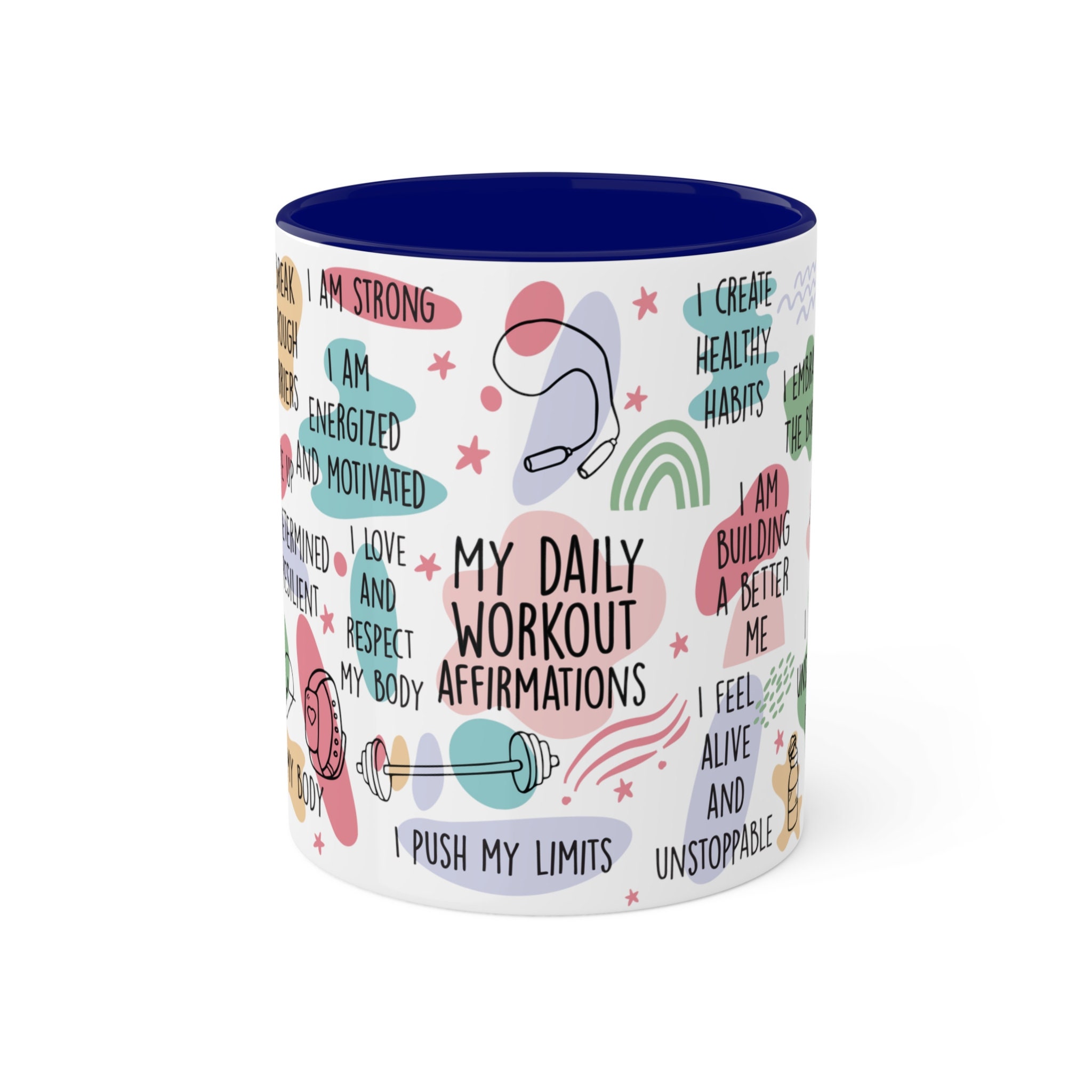 Work Out Daily Affirmation Mug for Gym Buddies Mental Health Believe in ...