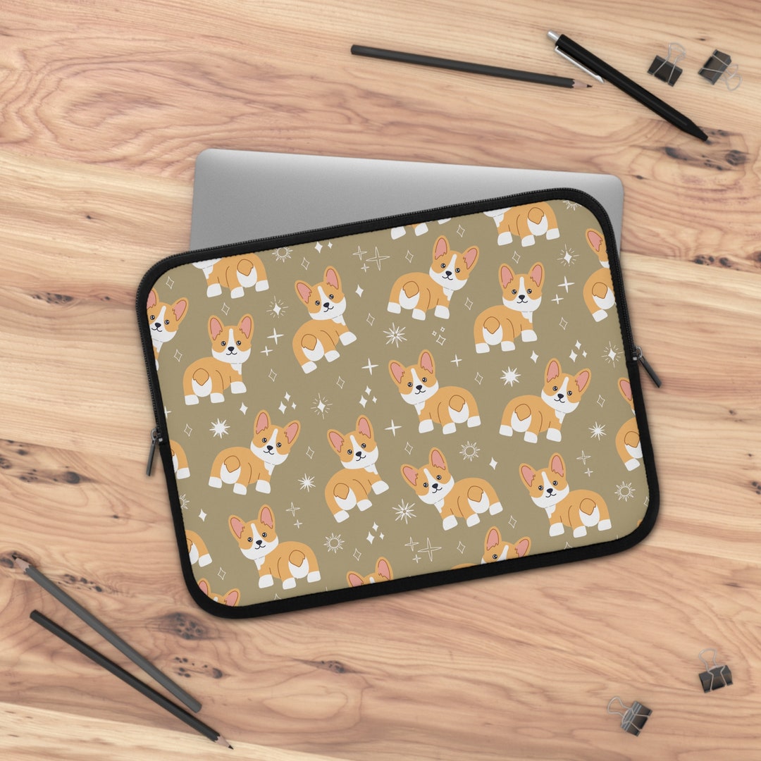 Cute Laptop Corgi and Tablet Sleeve Kawaii Dog Design Tablet Cover ...