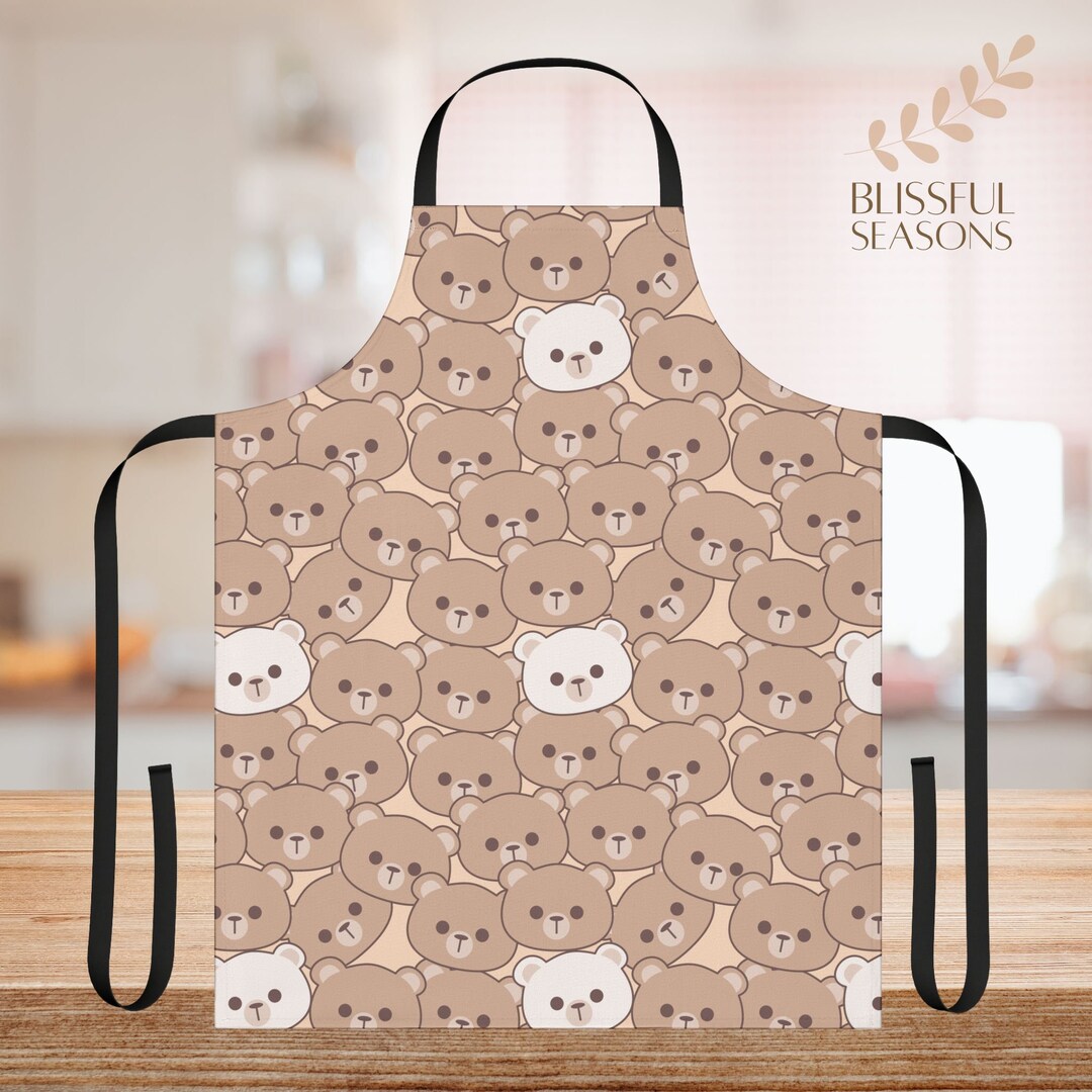 Cute Chef Apron With Tie Back Closure for Bear Animal Lover Gift Item ...