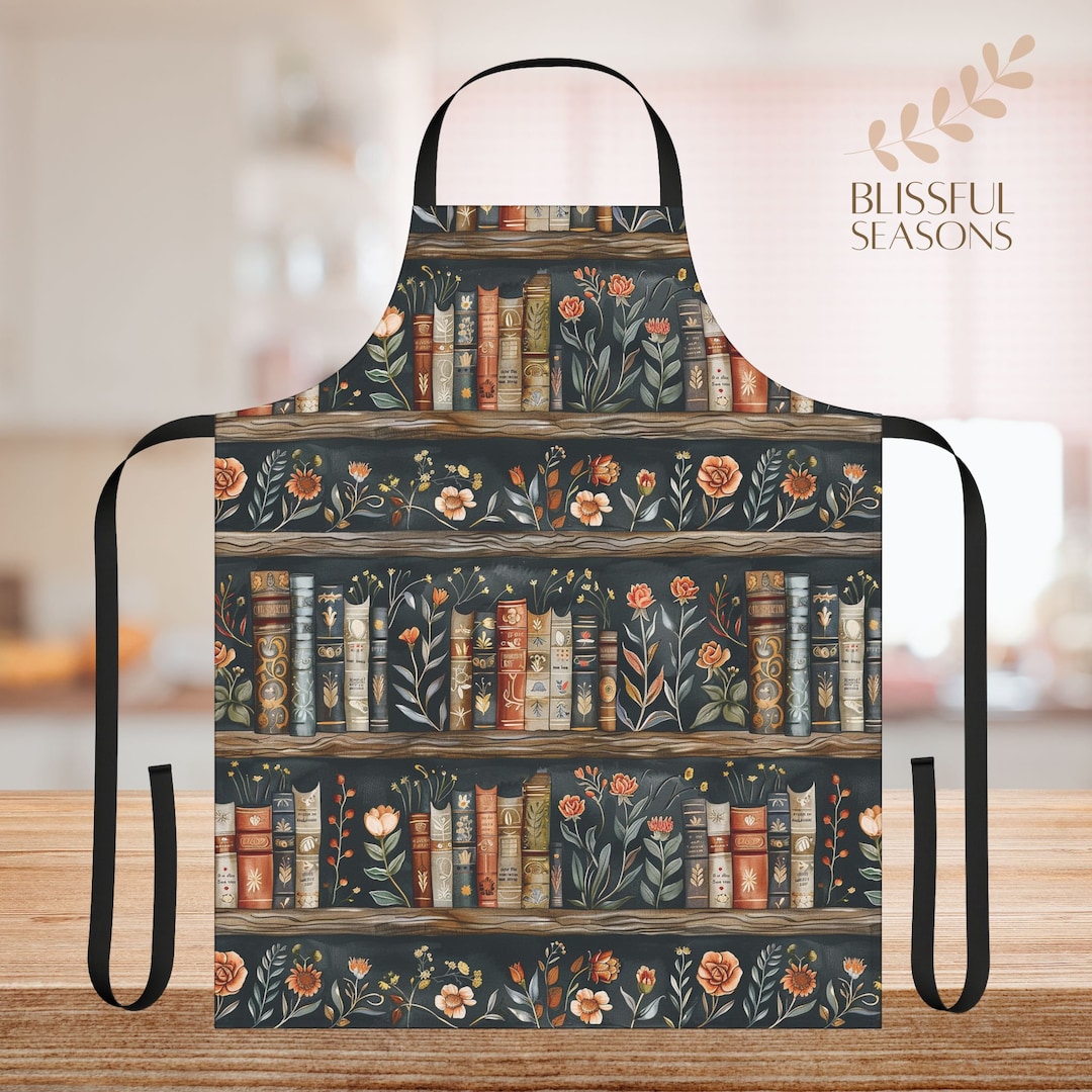 Cottagecore Library Apron: Book Lover Chef Gift - Etsy