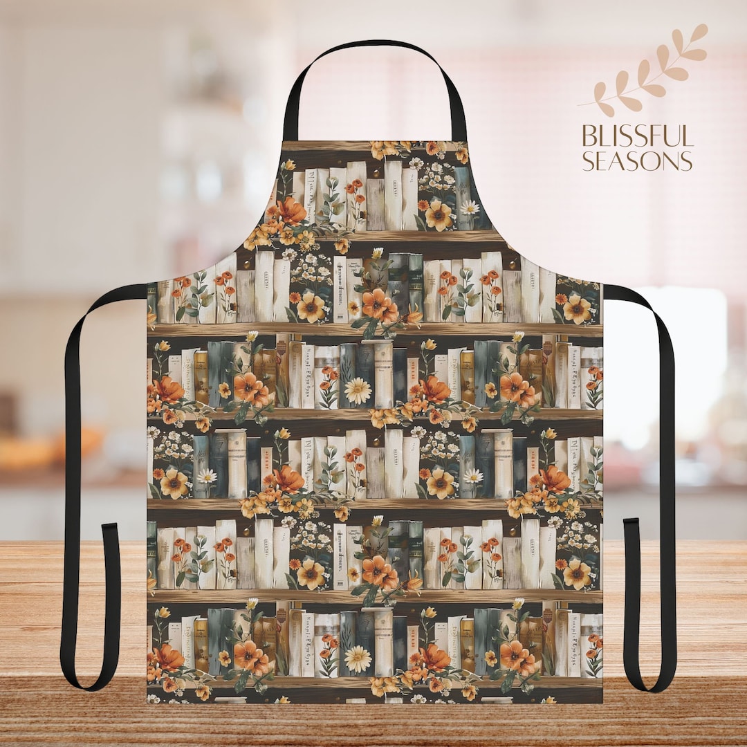 Cottagecore Library Apron: Book Lover Chef Gift - Etsy