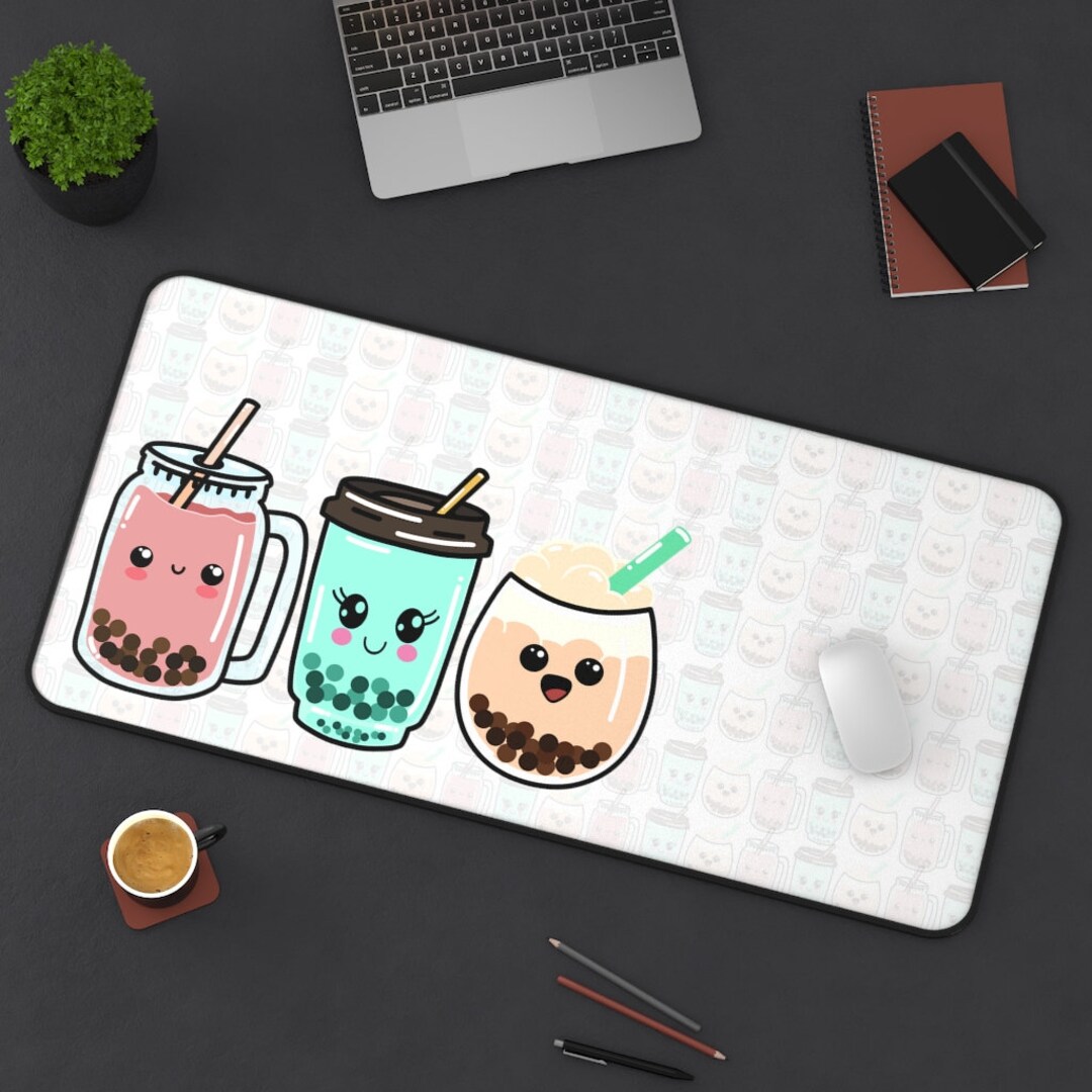 Large Kawaii Mouse Pad for Boba Lovers, Cute XXL Gaming Mouse Pad ...