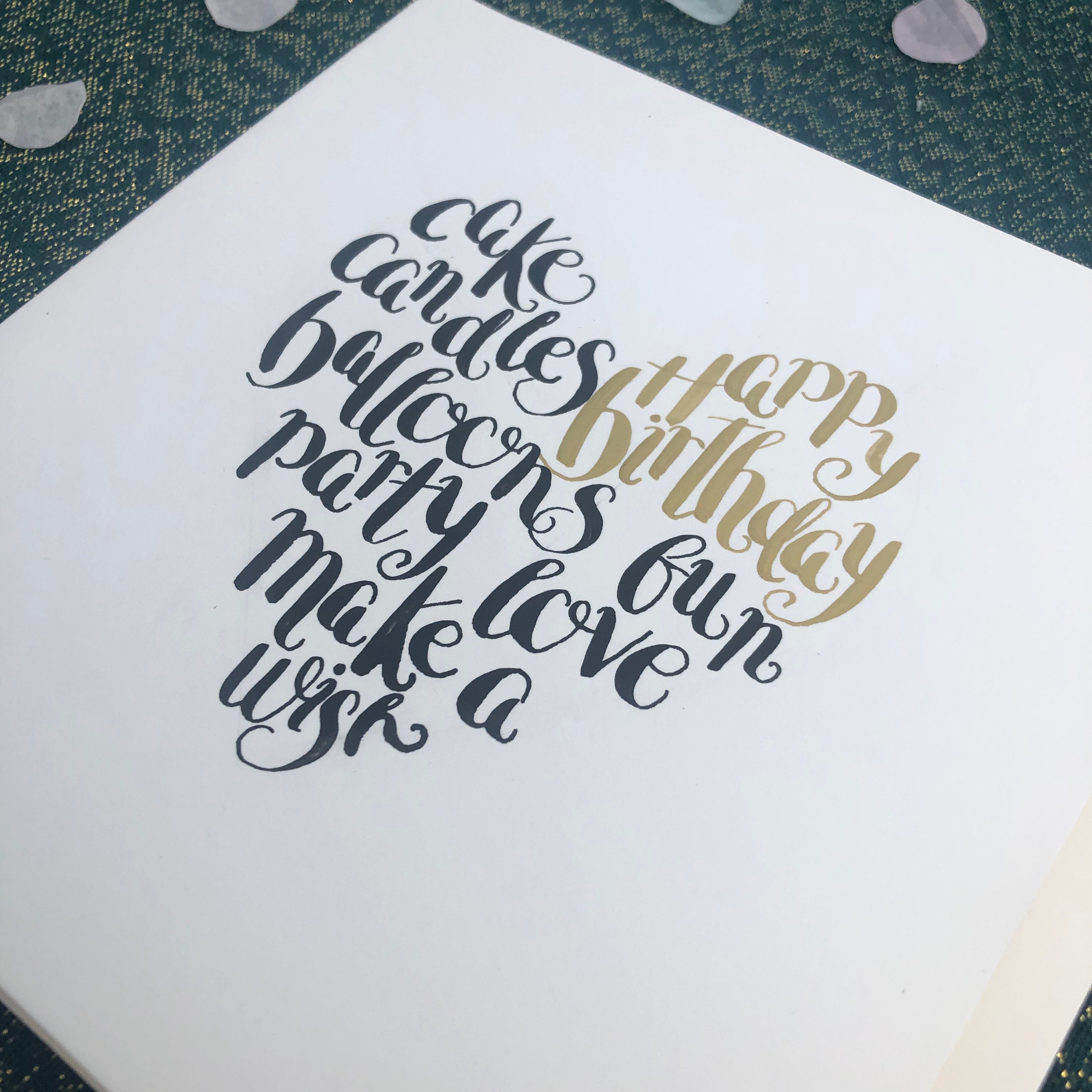 Handwritten calligraphy birthday card | Etsy