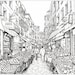 50 Street Scenes Colouring Pages for Adults - Urban City Streets With ...