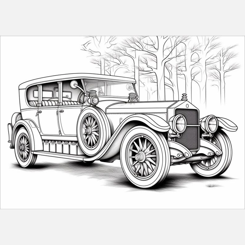 20 Vintage Cars Colouring Pages for Adults - Etsy Canada
