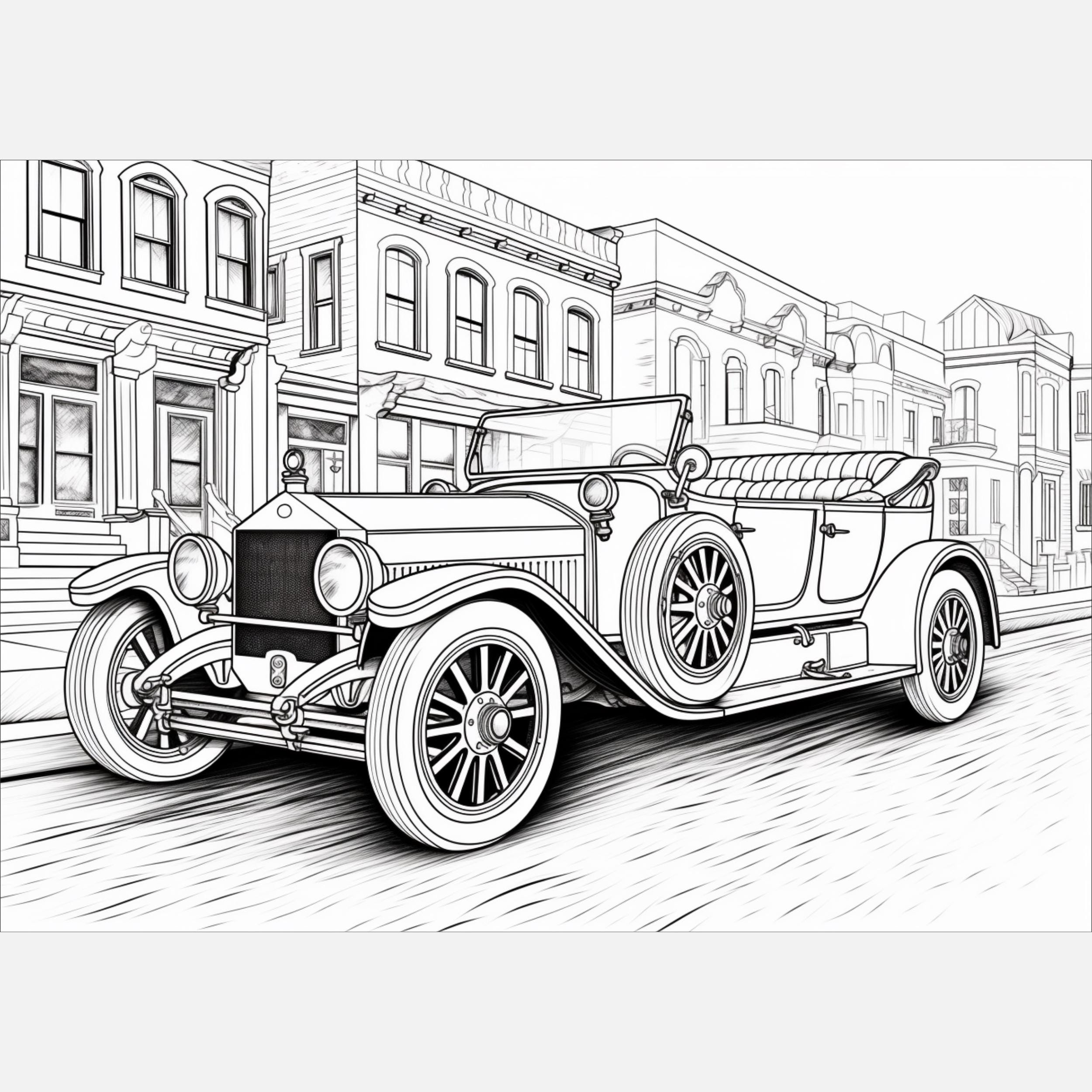 20 Vintage Cars Colouring Pages for Adults - Etsy