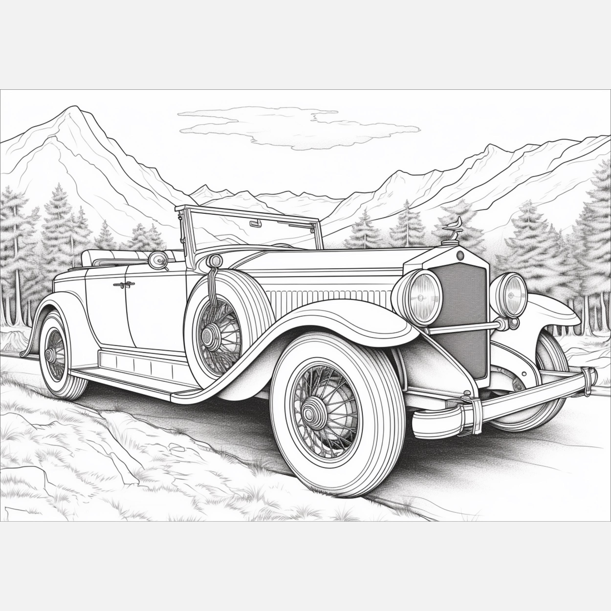 20 Vintage Cars Colouring Pages for Adults - Etsy
