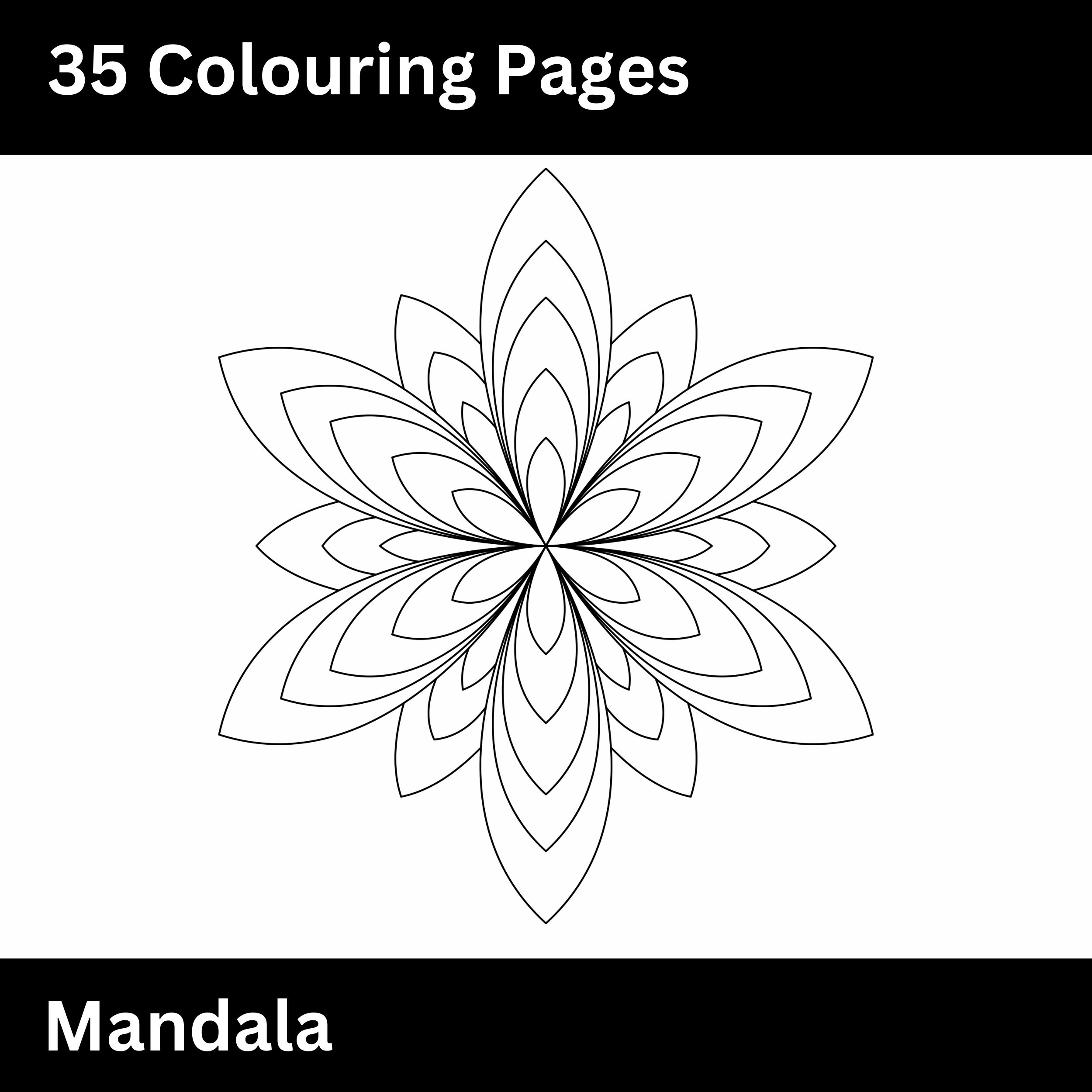 35 Mandala Colouring Pages for Adults Abstract Geometric Coloring Pages ...