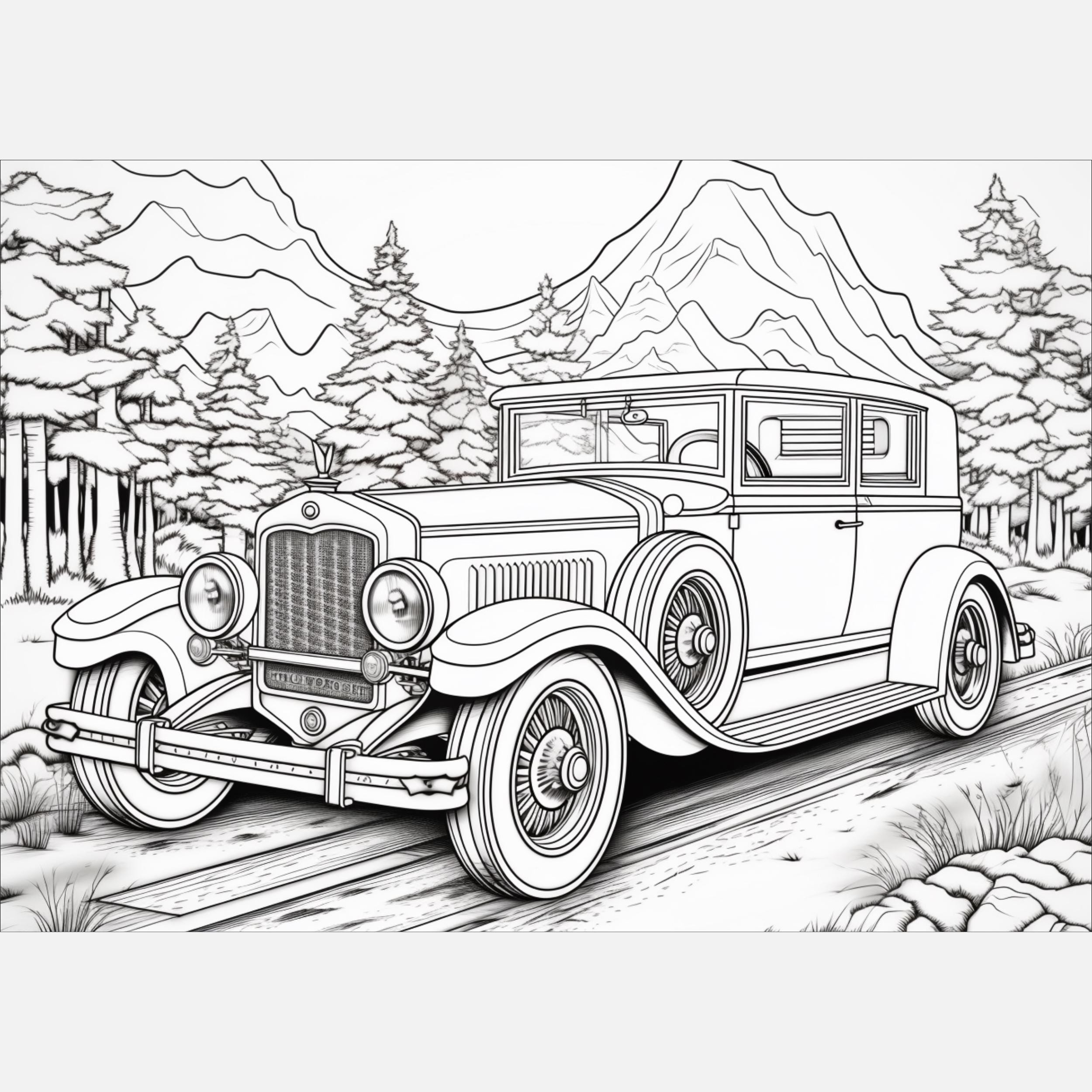 20 Vintage Cars Colouring Pages for Adults - Etsy