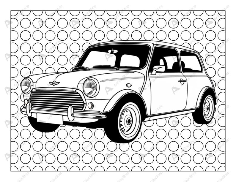 Dibujos para colorear de Mini Cooper: Icono de coche de los años ...