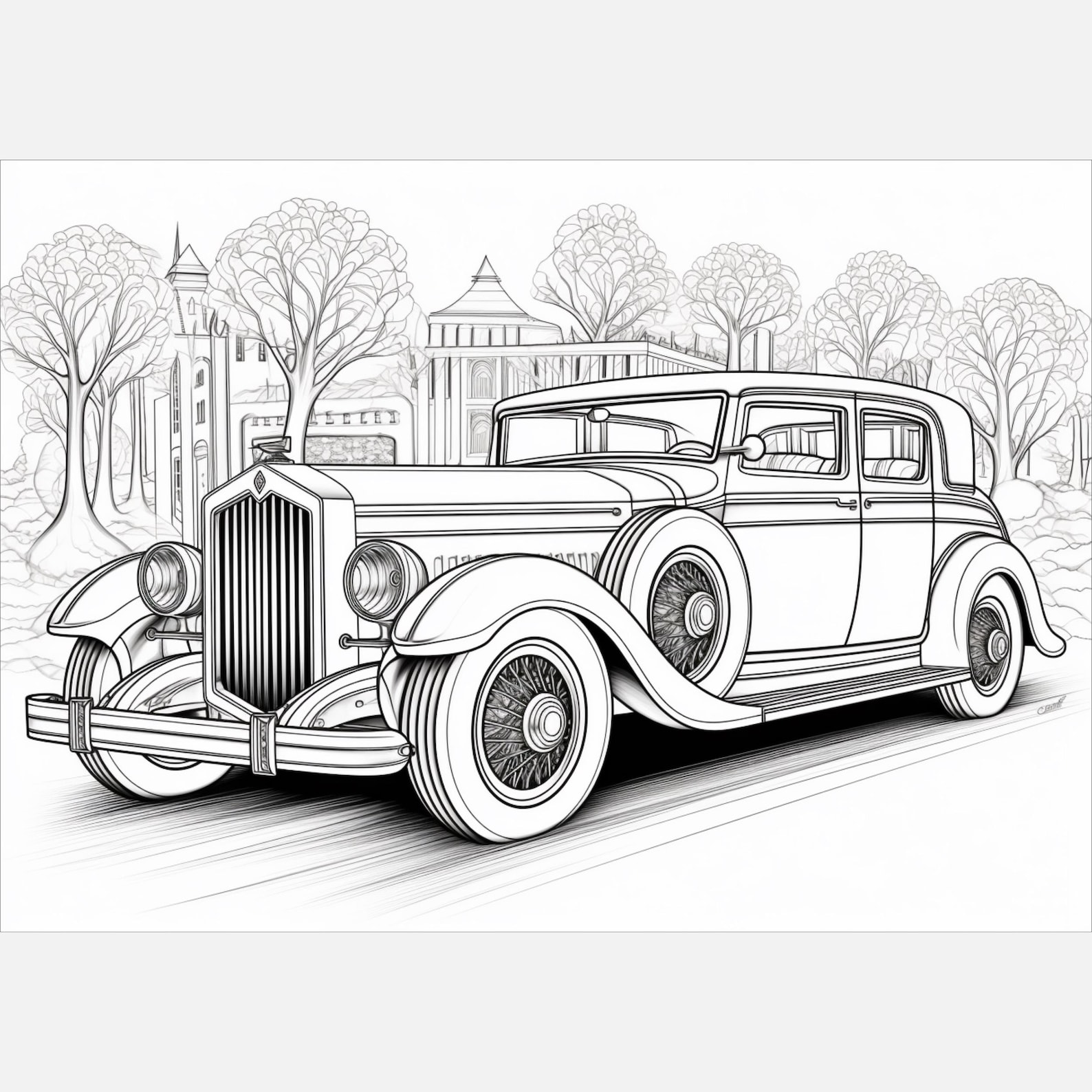 20 Vintage Cars Colouring Pages for Adults - Etsy