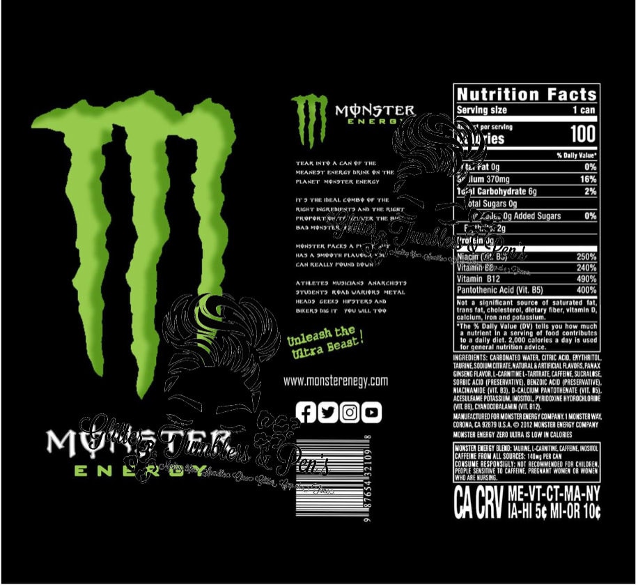 Monster Energy Full Wrap modèle 20oz grand maigre | Etsy