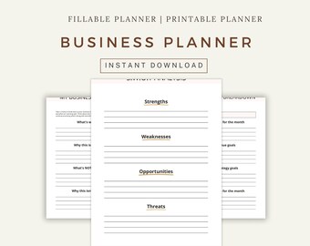 Printable Business Planner Small Business Plan Online Business Etsy ...