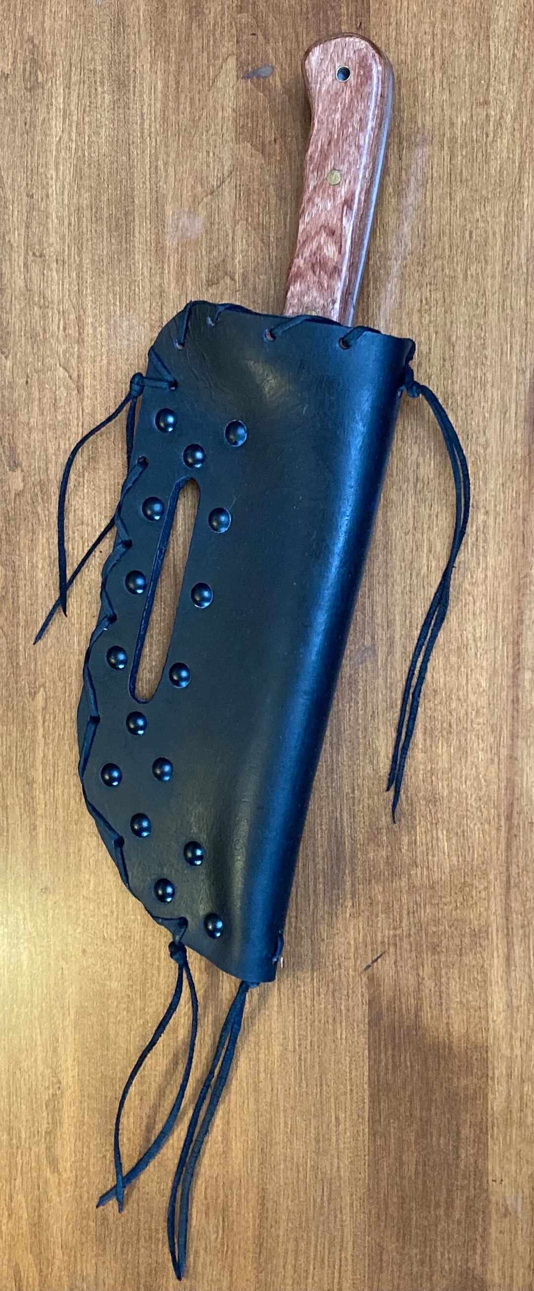 Black Leather Sheath With Bowie Knife. - Etsy