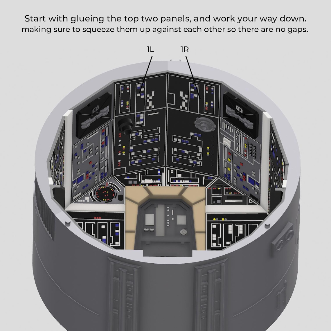 Millennium Falcon Cockpit 3D Print STL Files - Black Series 6" Scale ...