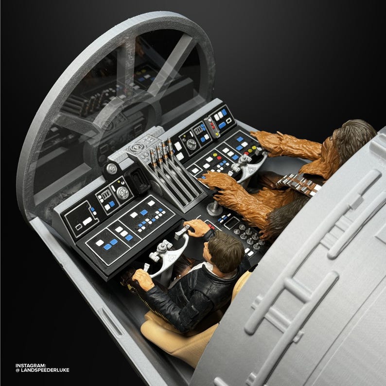 Millennium Falcon Cockpit 3D Print STL Files - Black Series 6" Scale ...