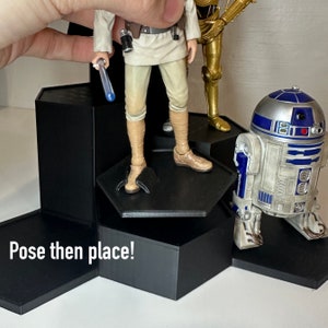 6" Action Figure Hexagon Stands and Risers - STL 3D Print Files Hex ...