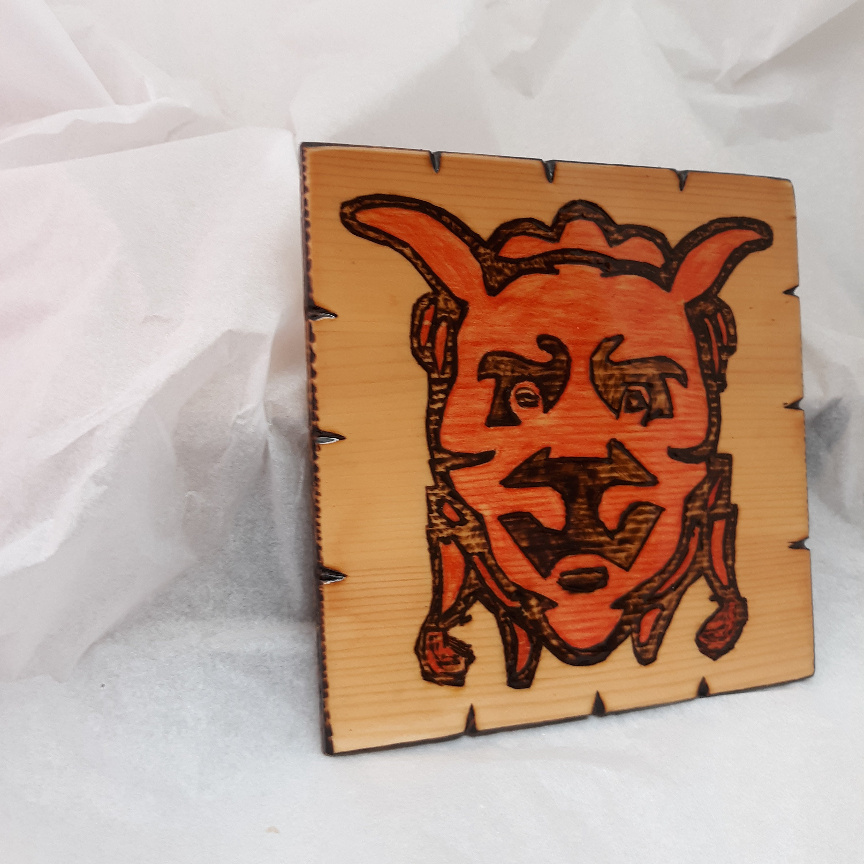 Devil Face Demon Satan Pyrography Handmade Wood Burn Art - Etsy