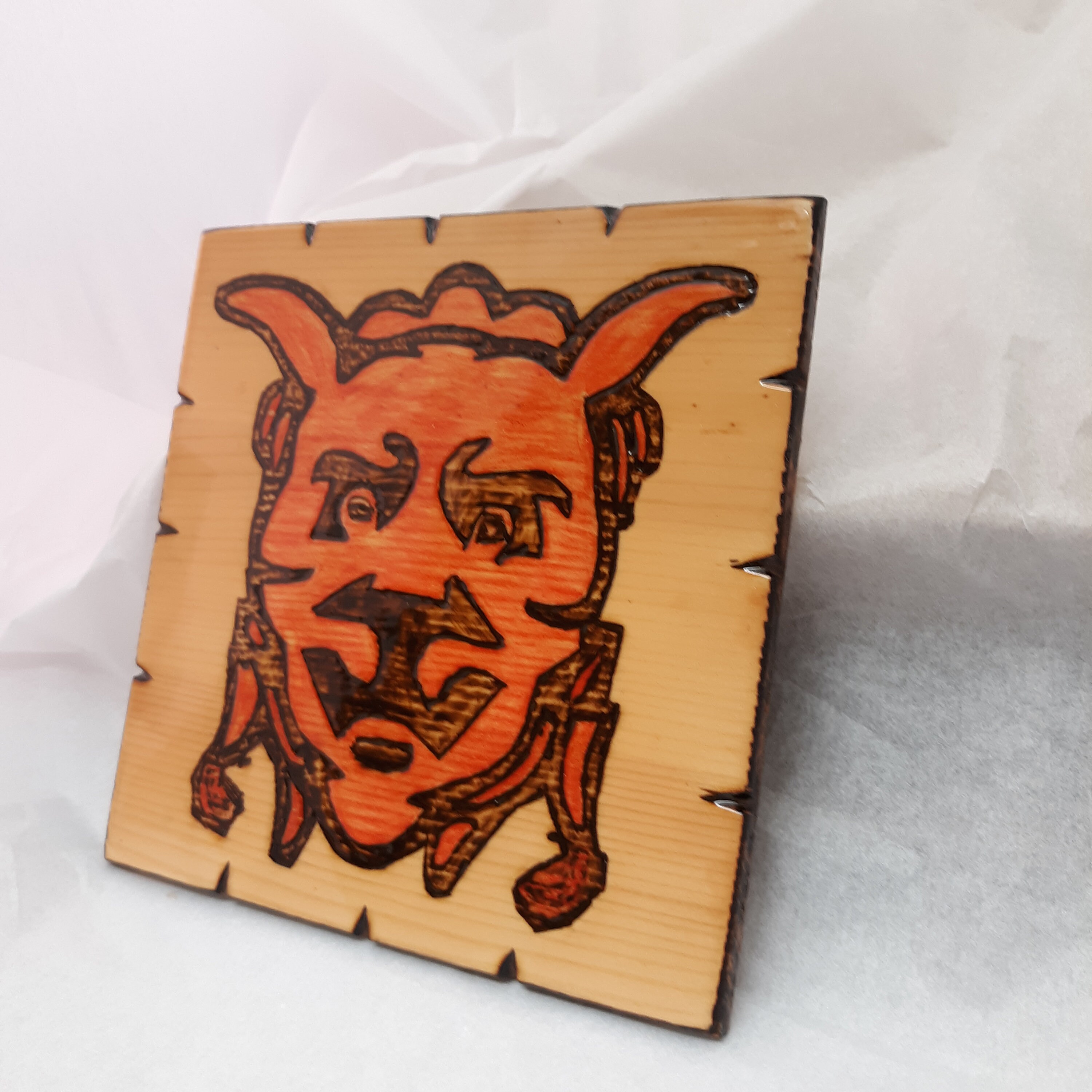 Devil Face Demon Satan Pyrography Handmade Wood Burn Art - Etsy
