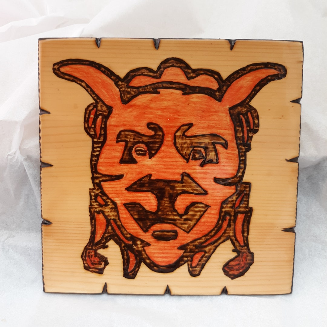 Devil Face Demon Satan Pyrography Handmade Wood Burn Art - Etsy