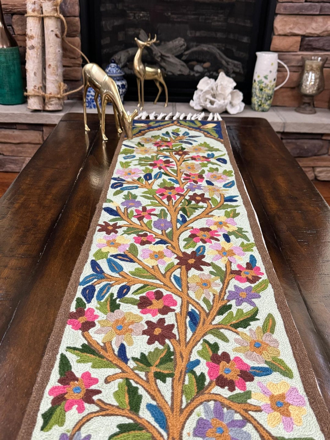 Handcrafted Tree of Life Table Runner 12x48, Spring Dining Decor ...