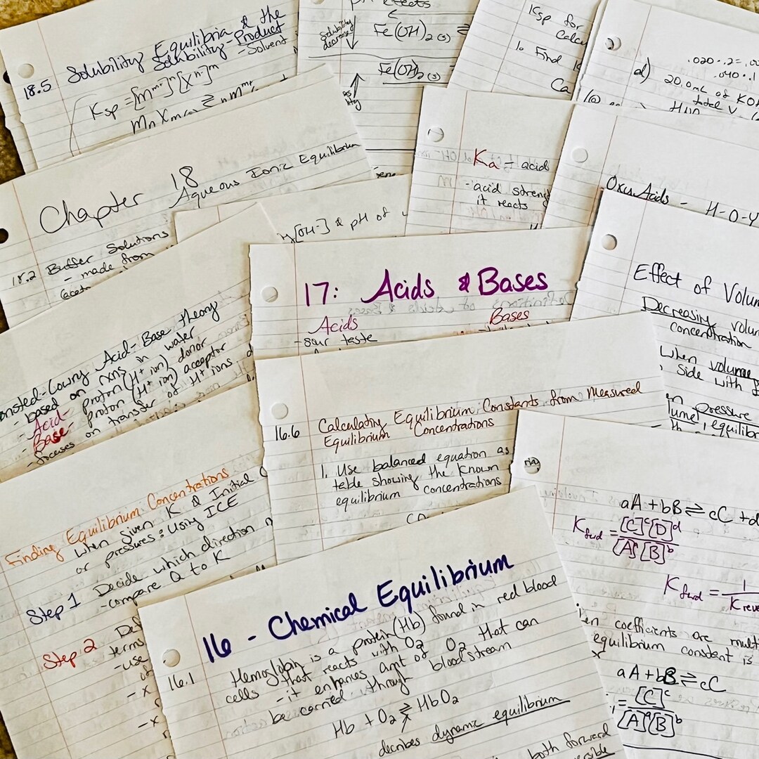 General Chemistry 2 Notes Unit 10: Chemical Equilibrium, Acids and ...