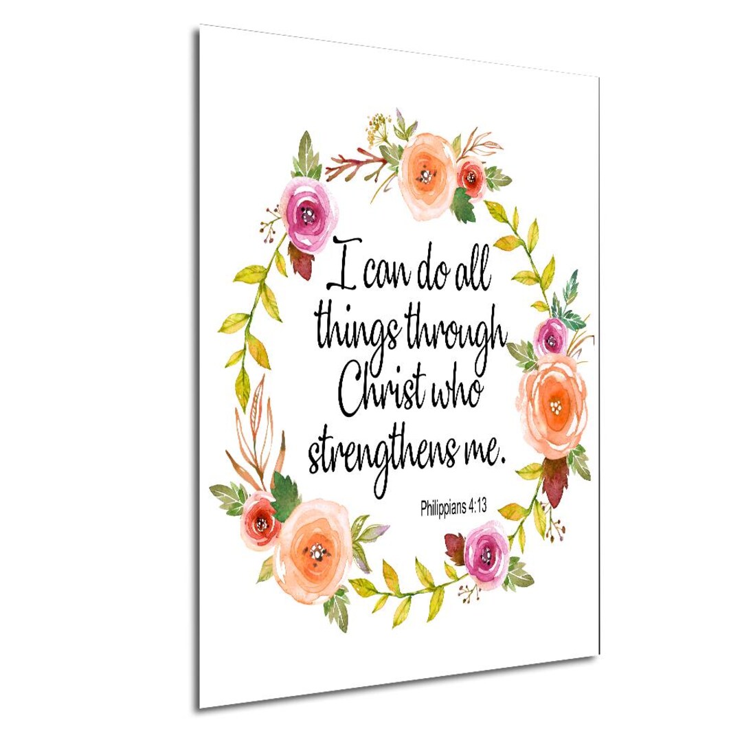 Philippians 4:13, I Can Do All Things, Printable, Christian Wall Art ...