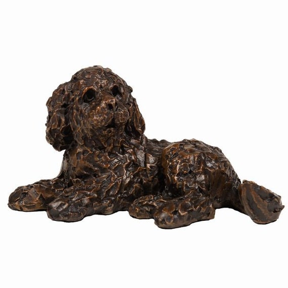 Cockapoo Lying Frith Cold Cast Bronze Sculpture Statue - Etsy