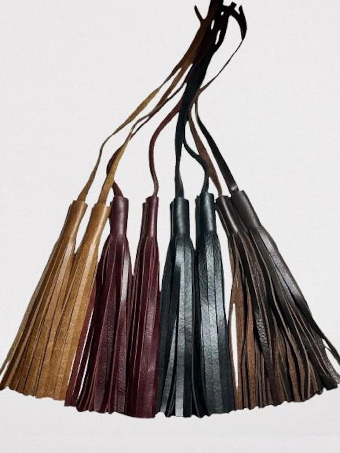 Leather Boot Tassels: Decorative Bag Charms (pair) - Etsy
