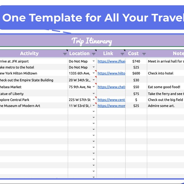 Travel Planning Google Sheets Template Etsy Travel Planning Google Sheets Template Etsy