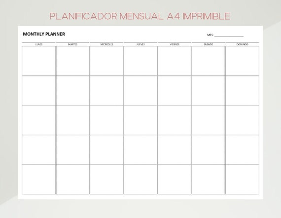 Calendario En Blanco Sin Fechas