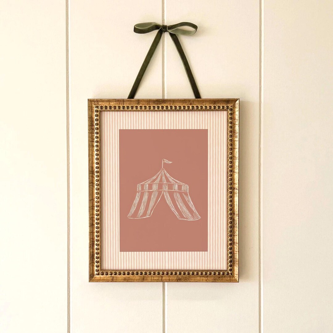 Vintage Circus Tent Print | Nursery Wall Art | Whimsical Circus Artwork ...