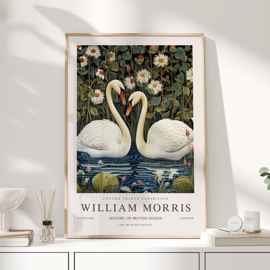 William Morris Print, William Morris Art, Exhibition Poster, Swan Print ...