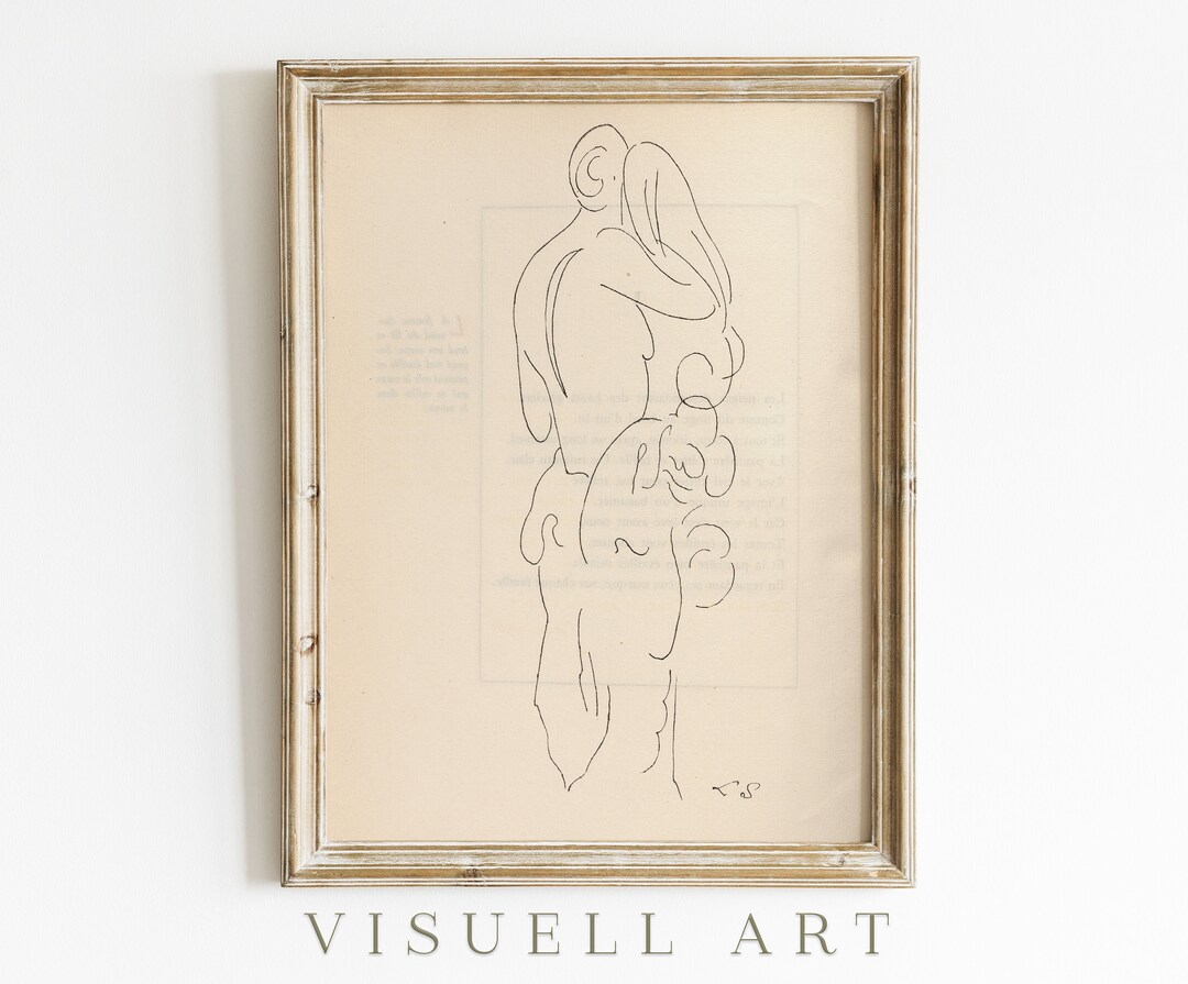 PRINTABLE Minimalist Antique Sketch Art, Neutral Drawing Wall Art ...