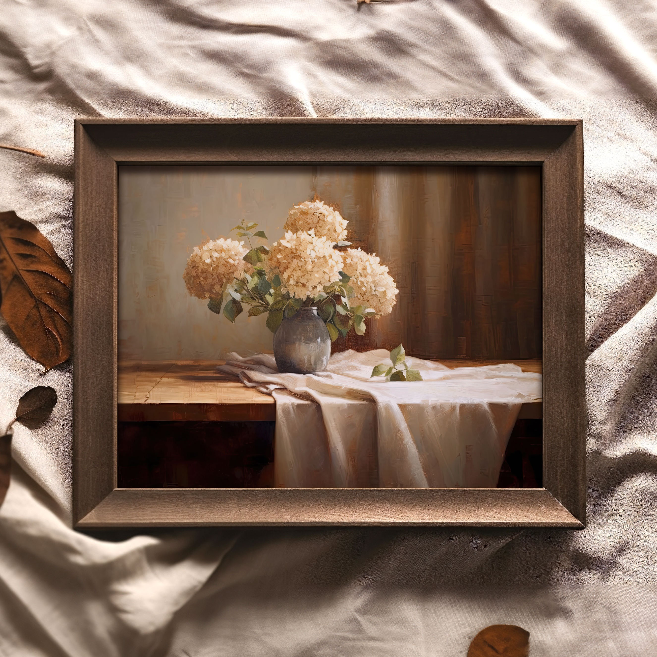 PRINTABLE Vintage Muted Blush Pink Hydrangea Wall Art Painting, Still ...