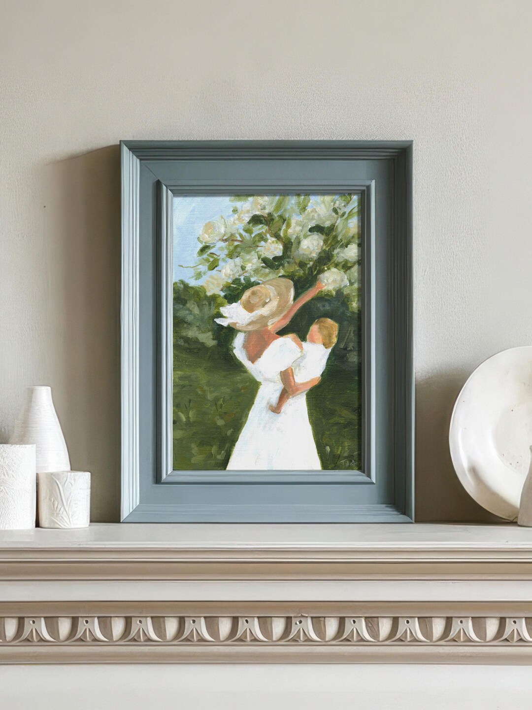 Mother and Child Art Print Cottagecore Wall Decor | Vintage Style ...
