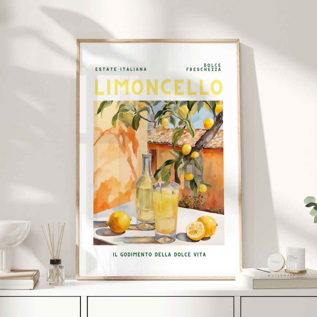 Limoncello Print, Limoncello Poster, Limoncello Gift, Bar Cart Decor ...