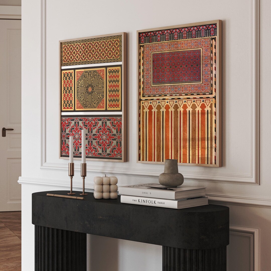 Islamic Geometric Art Prints Set of 2 | Moroccan Pattern Wall Art ...