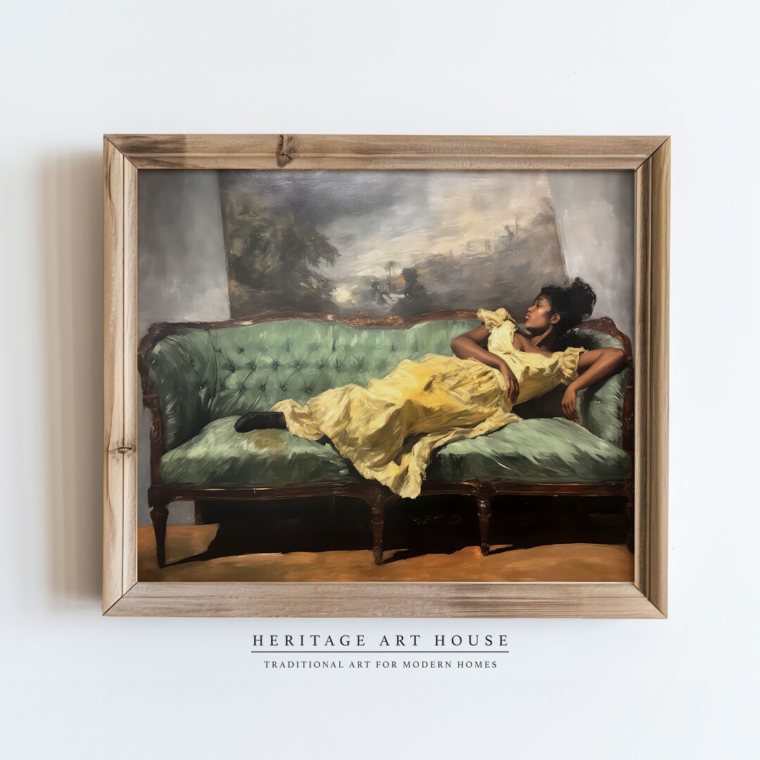 Decadent Young Woman | Woman Portrait | Vintage Wall Art | Emerald ...